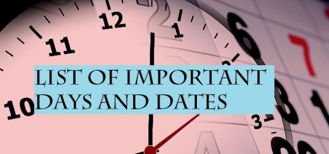 Important Days And Dates (Month-wise) - GKDUNIYA.IN | GKDuniya