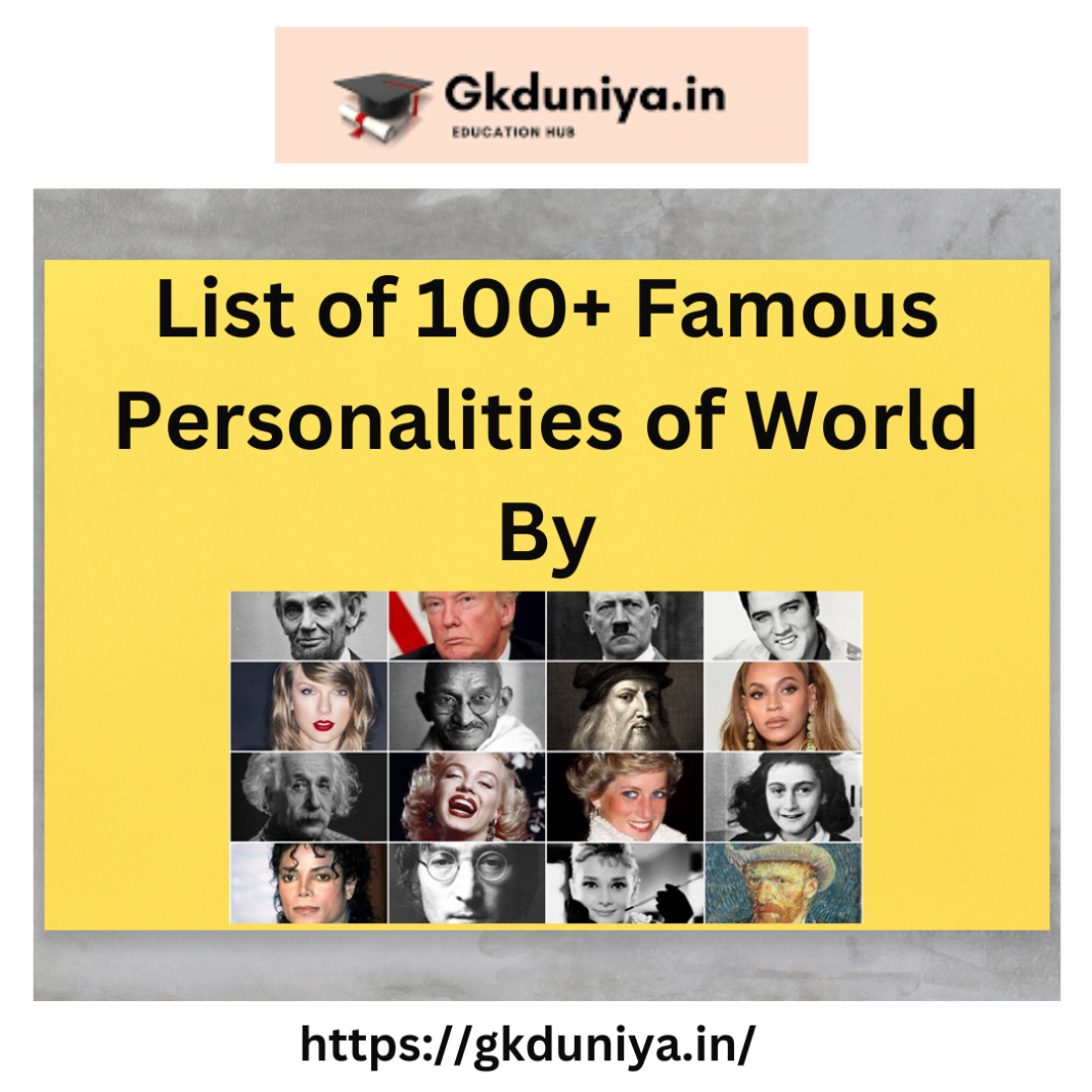 List Of 100 Famous Personalities Of World | GKDuniya